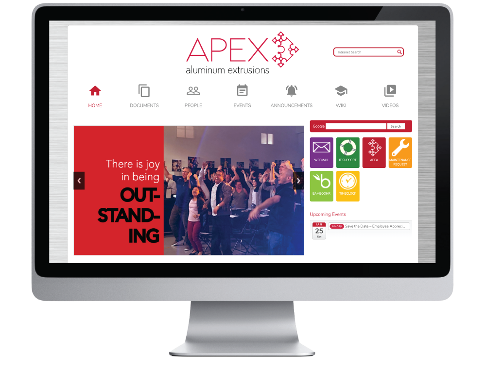Apex Aluminum Extrusions - Intranet Website - Honeycomb Creative Inc.